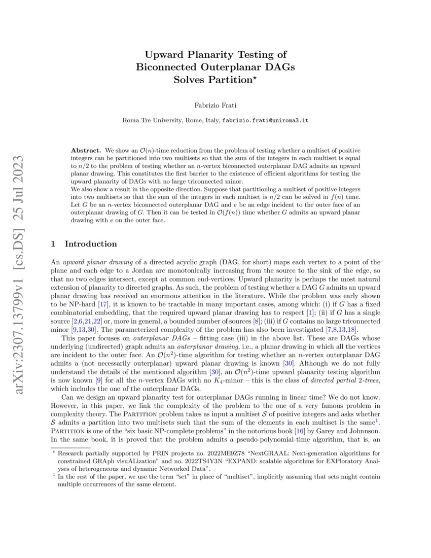 Upward Planarity Testing of Biconnected Outerplanar DAGs Solves ...
