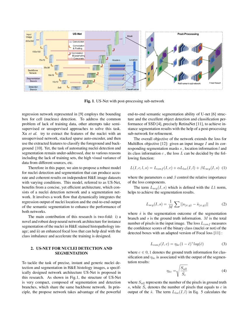 US-net for robust and efficient nuclei instance segmentation | DeepAI