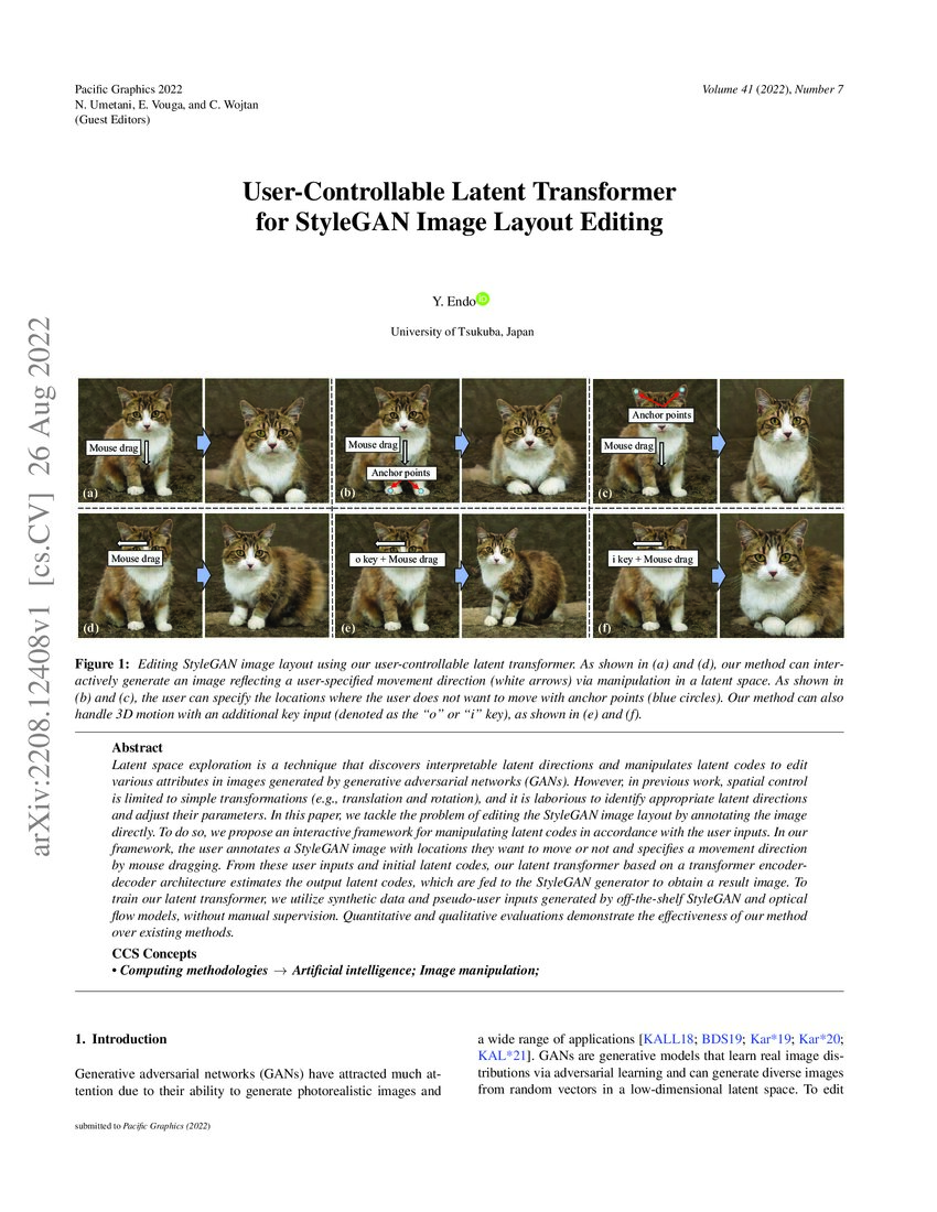 User-Controllable Latent Transformer for StyleGAN Image Layout Editing ...