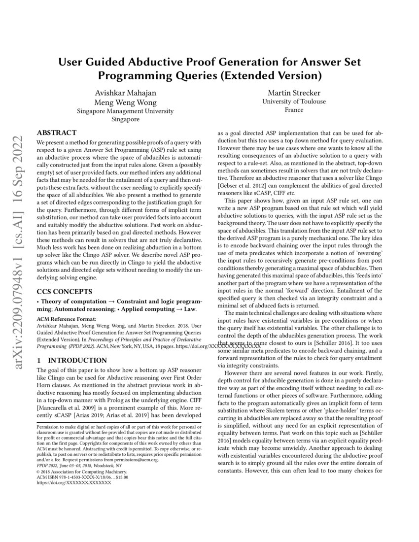 User Guided Abductive Proof Generation For Answer Set Programming Queries Extended Version