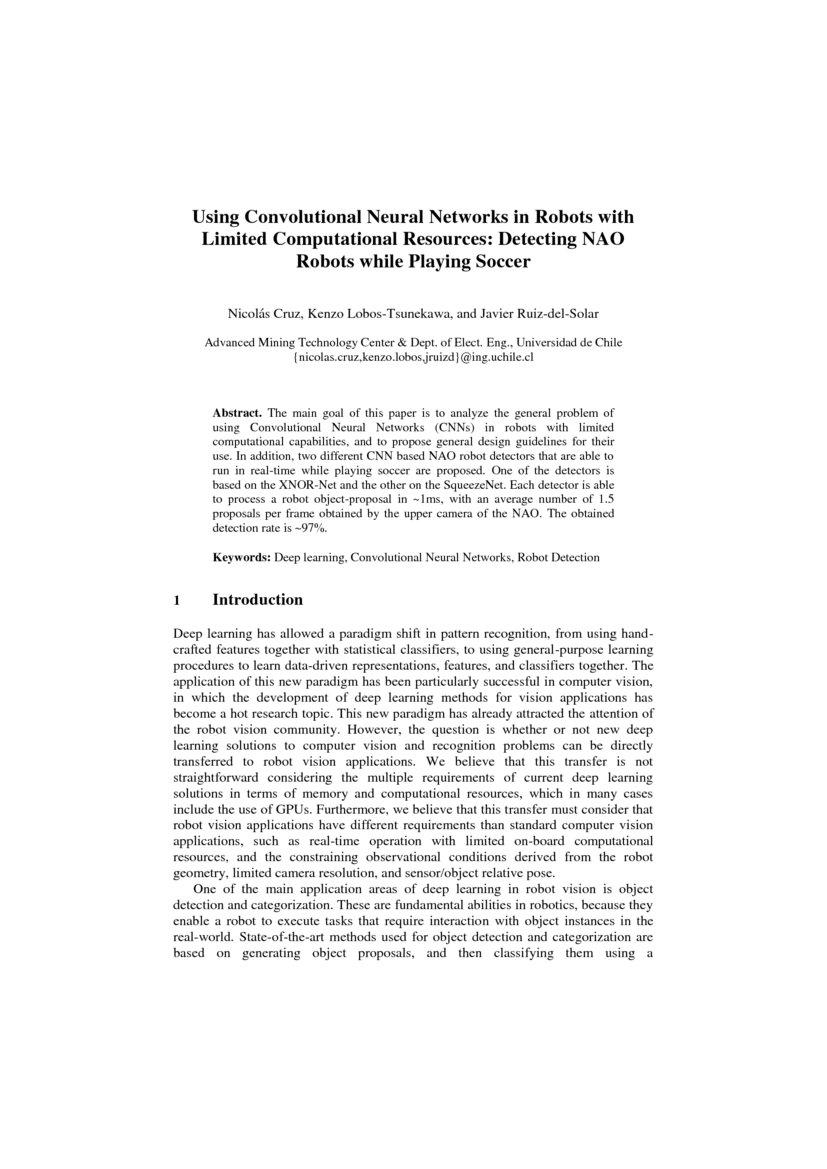 Using Convolutional Neural Networks In Robots With Limited Computational Resources Detecting