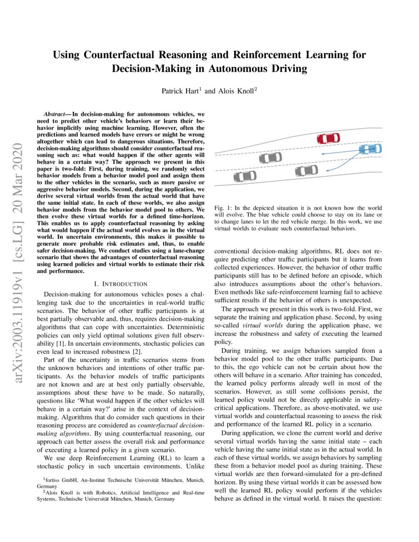 Using Counterfactual Reasoning and Reinforcement Learning for Decision-Making in Autonomous ...
