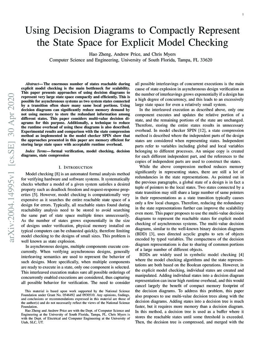 Using Decision Diagrams to Compactly Represent the State Space for ...