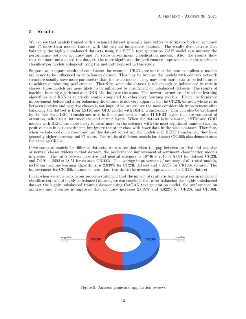 Using Gan Based Models To Sentimental Analysis On Imbalanced Datasets