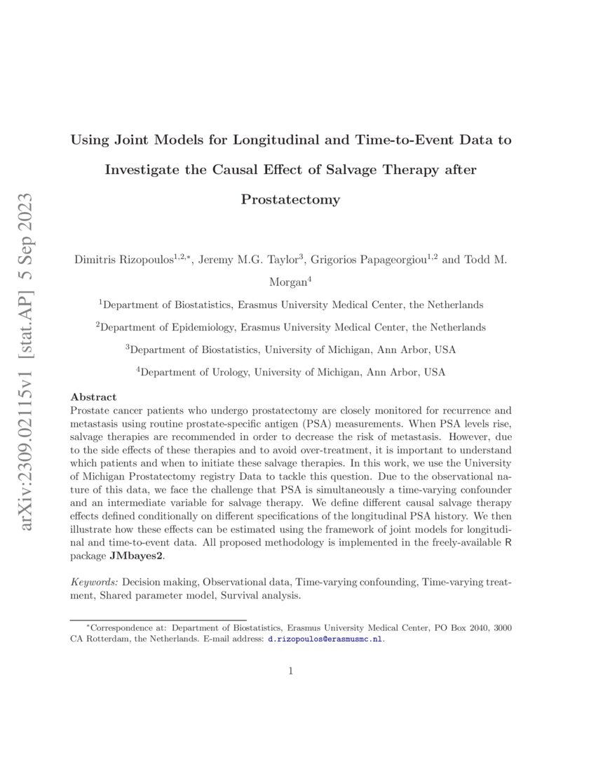 Using Joint Models For Longitudinal And Time To Event Data To