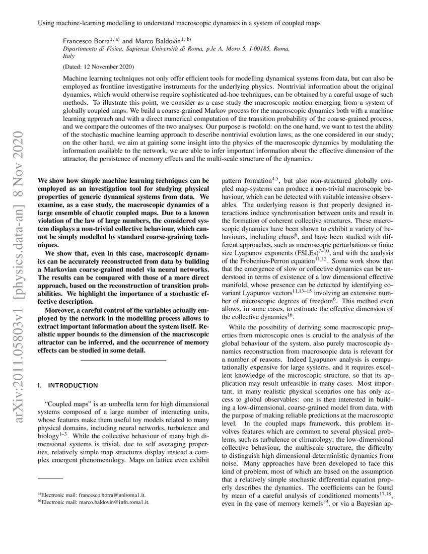 Using Machine Learning Modelling To Understand Macroscopic Dynamics In A System Of Coupled Maps