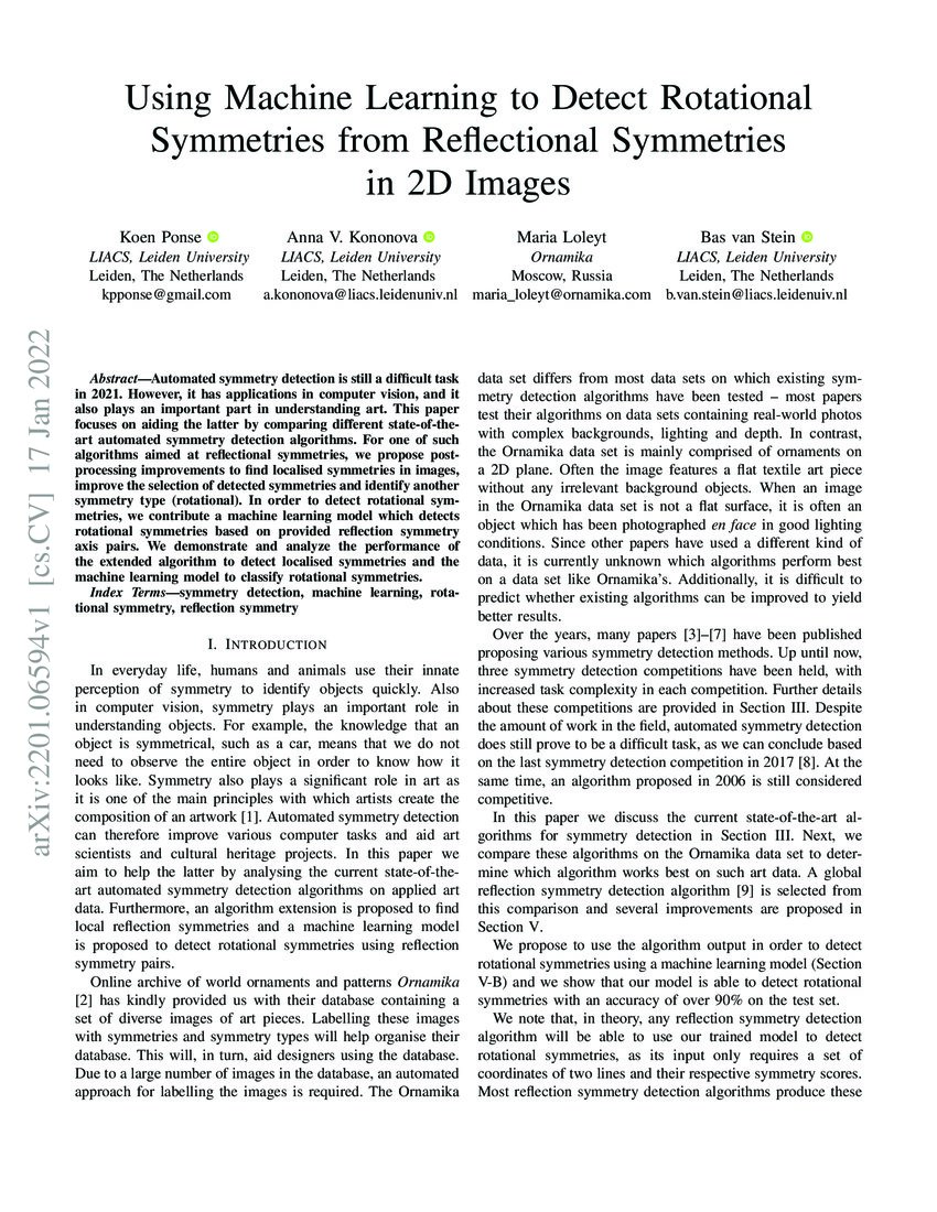 Using Machine Learning To Detect Rotational Symmetries From