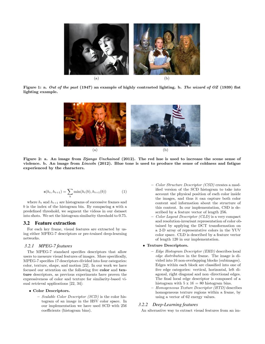 Using Mise-En-Scène Visual Features based on MPEG-7 and Deep Learning ...