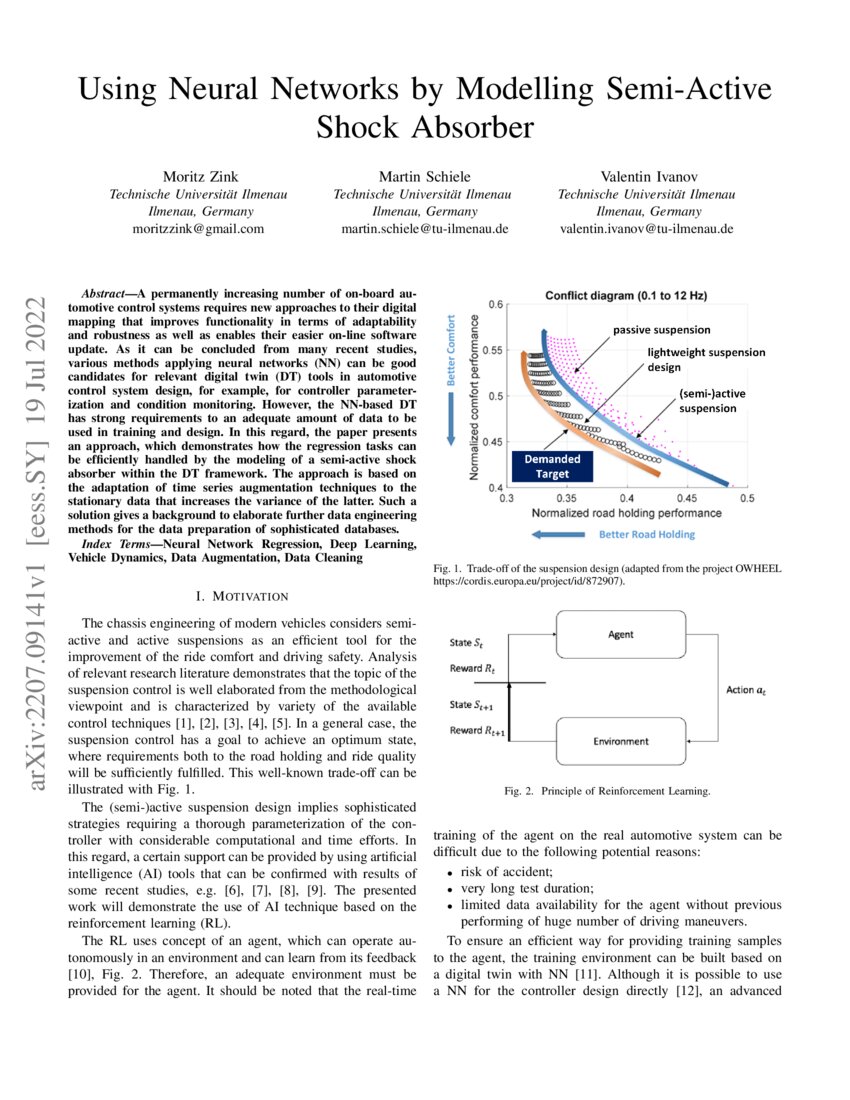 Using Neural Networks by Modelling Semi-Active Shock Absorber | DeepAI