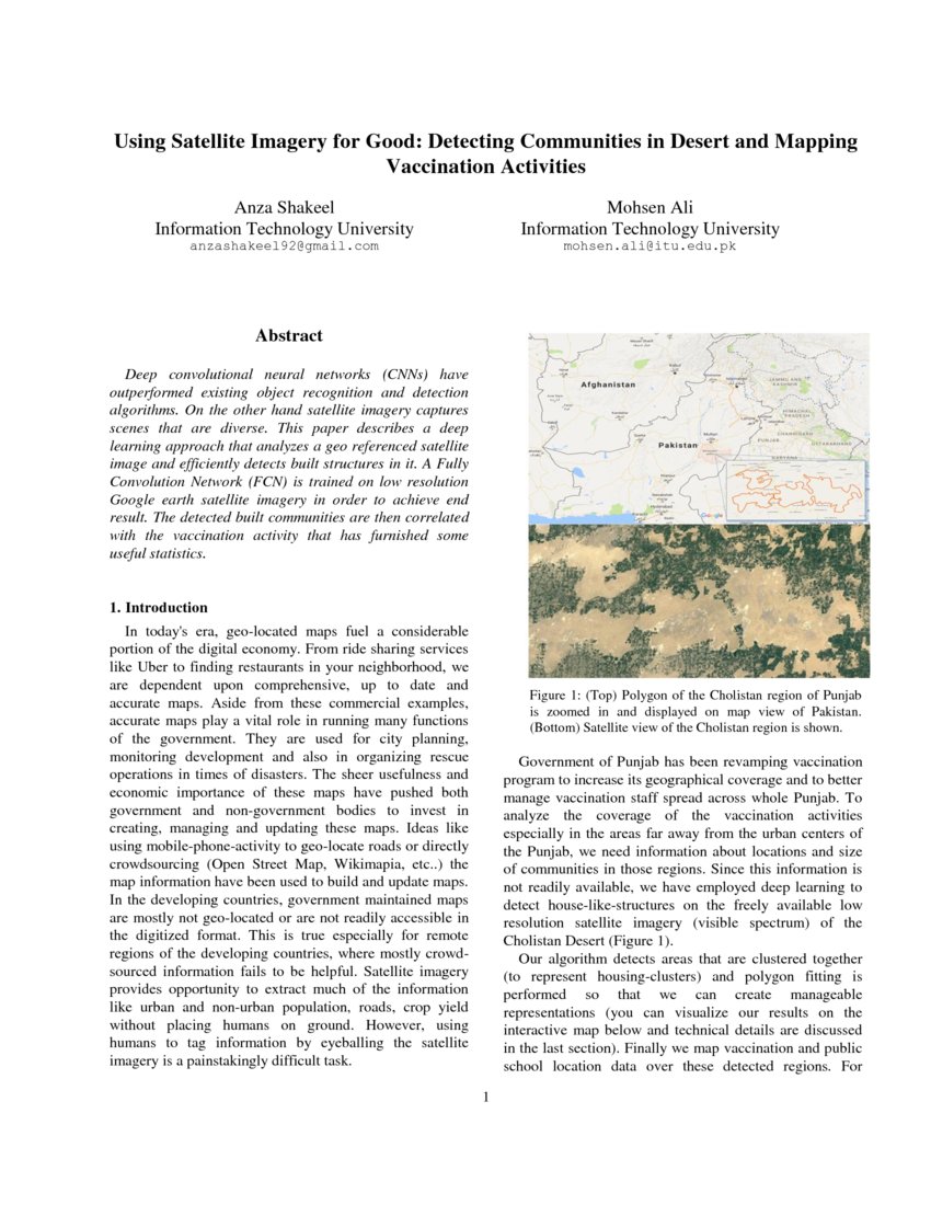 Using Satellite Imagery For Good Detecting Communities In Desert And Mapping Vaccination