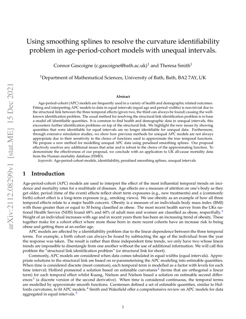 Using Smoothing Splines To Resolve The Curvature Identifiability Problem In Age Period Cohort