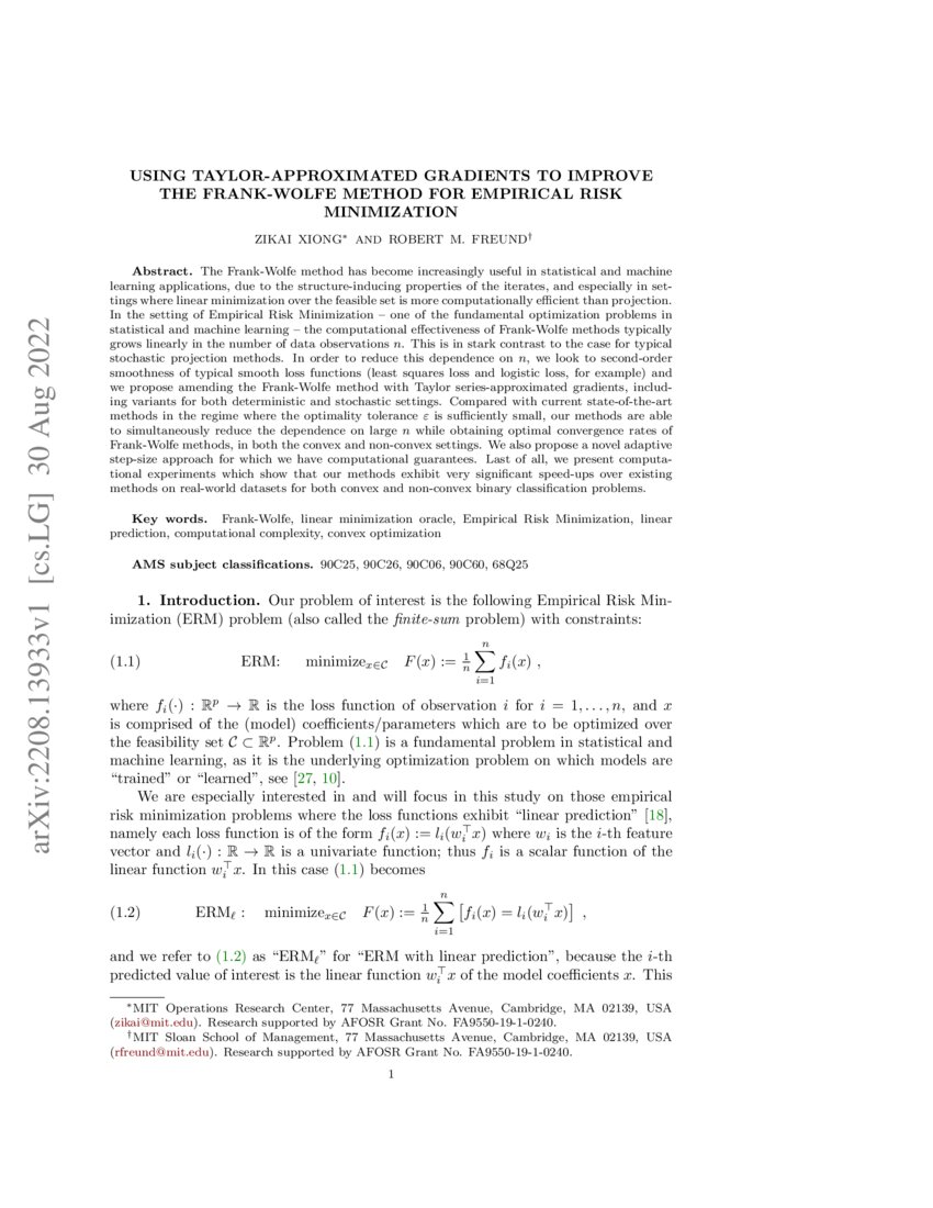 Using Taylor Approximated Gradients To Improve The Frank Wolfe Method