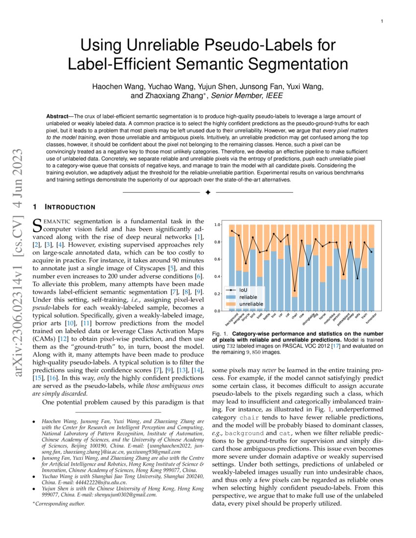 Using Unreliable Pseudo Labels For Label Efficient Semantic Segmentation Deepai 7324