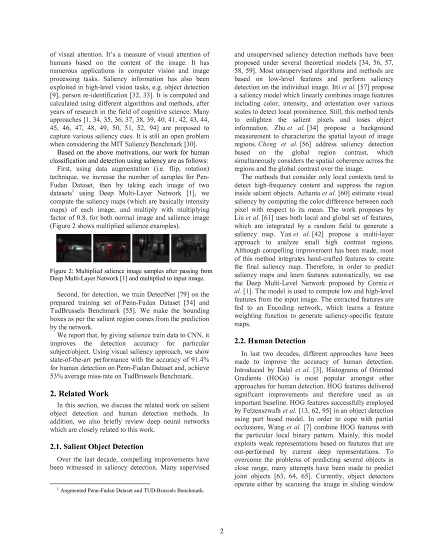 Using Visual Saliency To Improve Human Detection With Convolutional