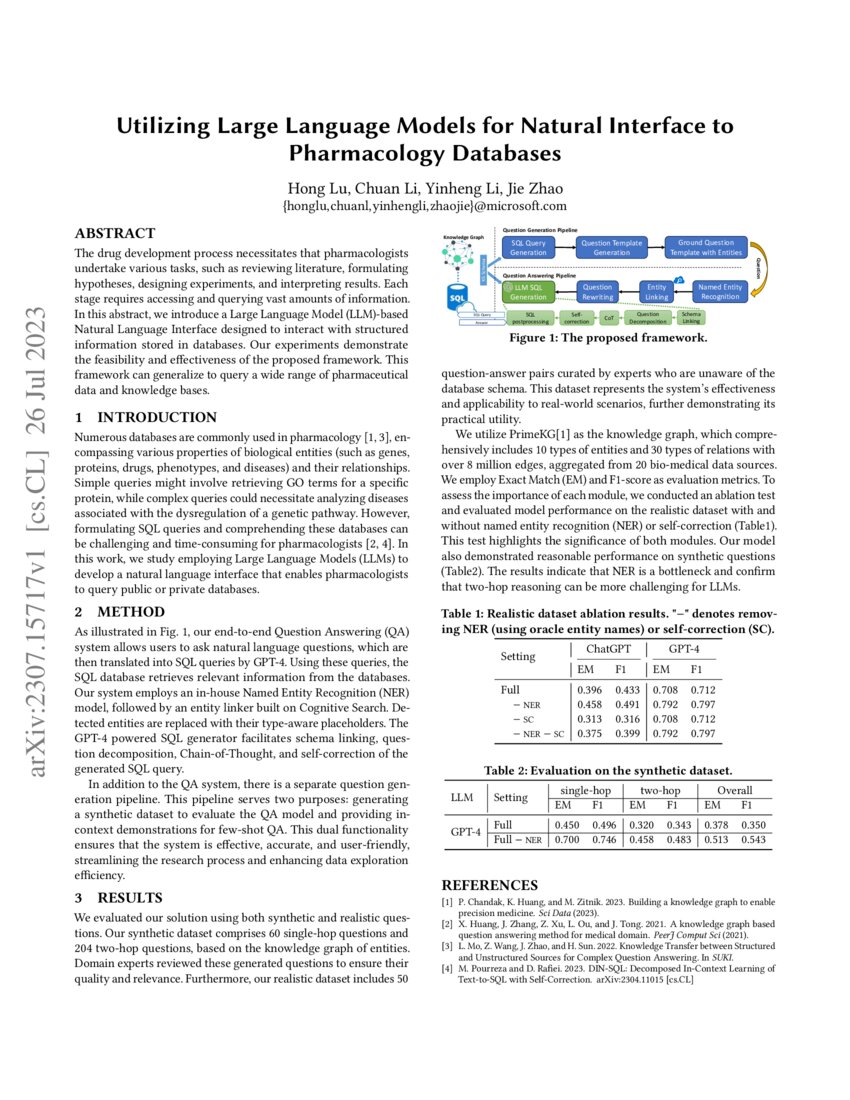 Utilizing Large Language Models for Natural Interface to Pharmacology Databases | DeepAI