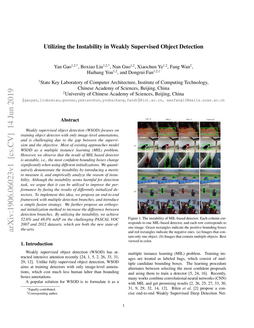 Utilizing the Instability in Weakly Supervised Object Detection | DeepAI