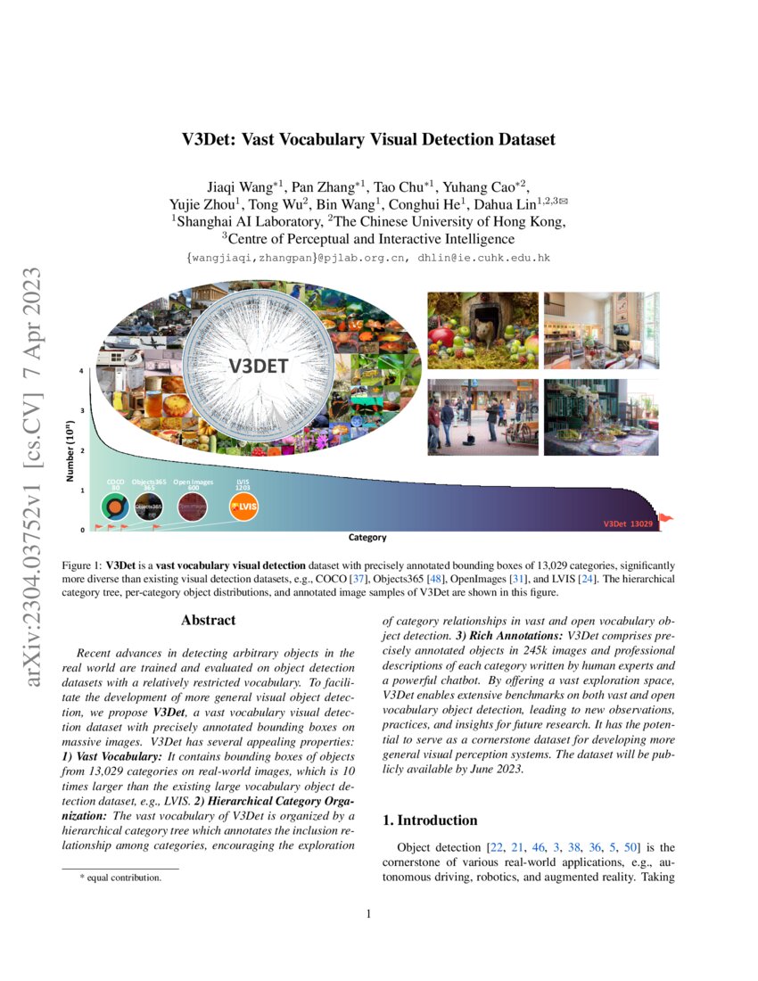 V3Det: Vast Vocabulary Visual Detection Dataset | DeepAI