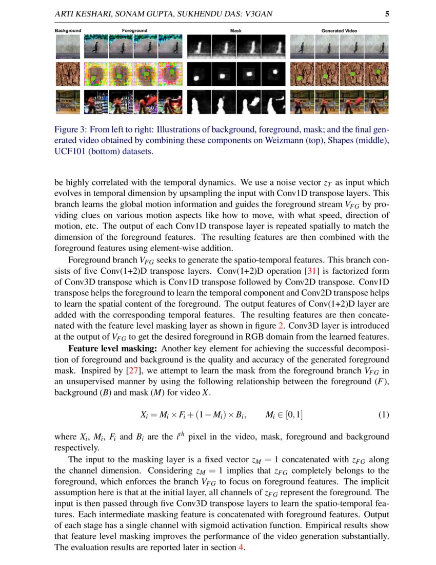 V3GAN: Decomposing Background, Foreground and Motion for Video ...