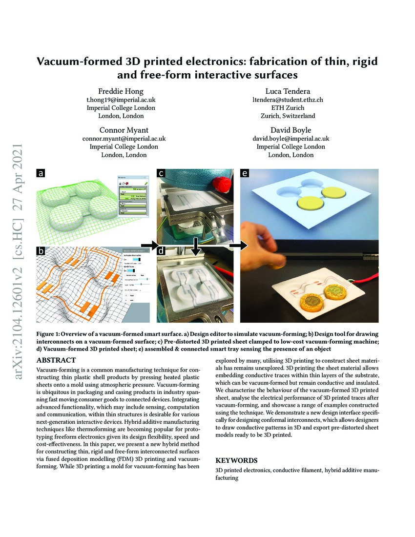 Vacuum-formed 3D printed electronics: fabrication of thin, rigid and ...