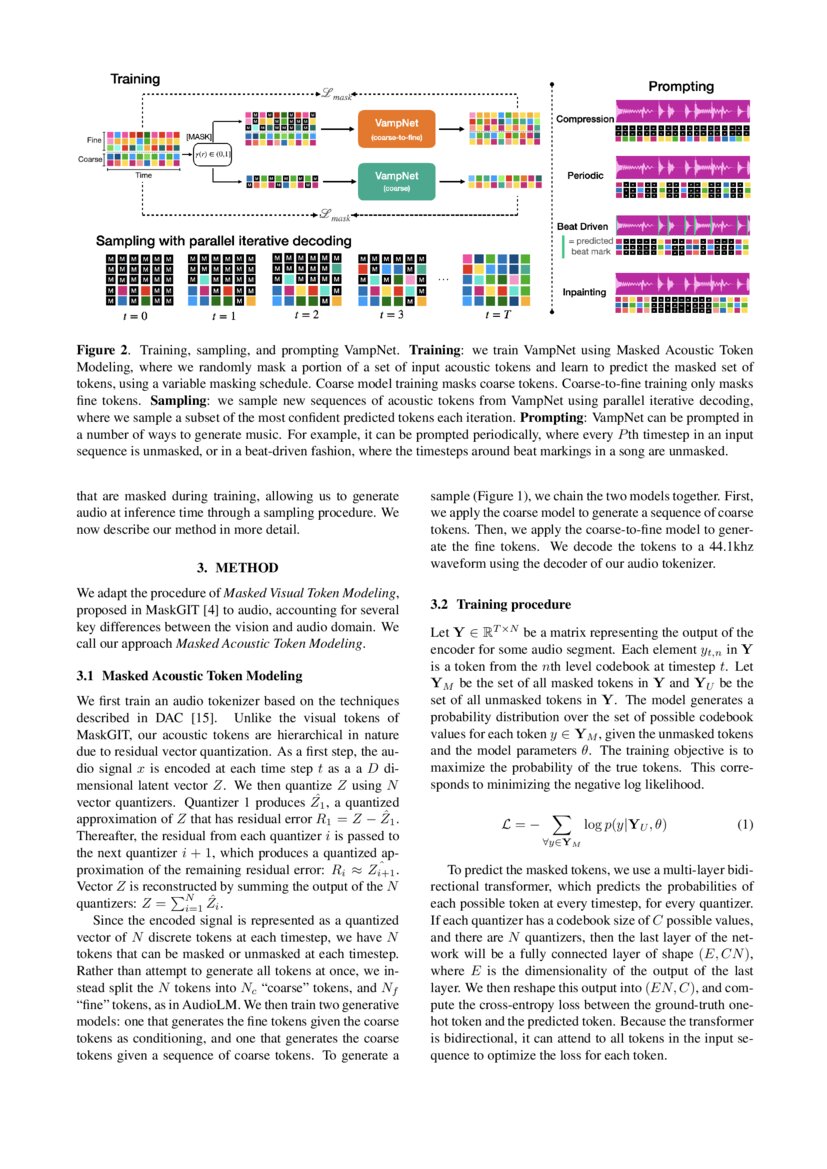 VampNet: Music Generation via Masked Acoustic Token Modeling | DeepAI