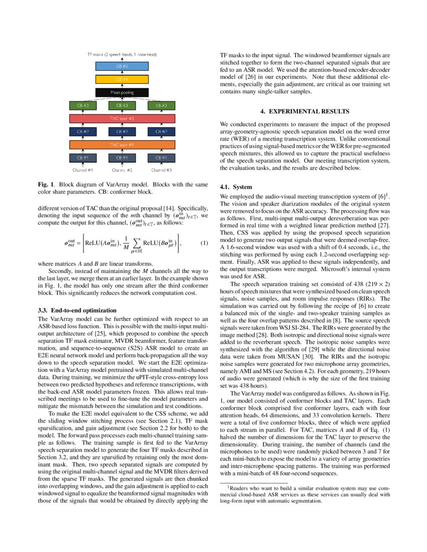 VarArray: Array-Geometry-Agnostic Continuous Speech Separation | DeepAI