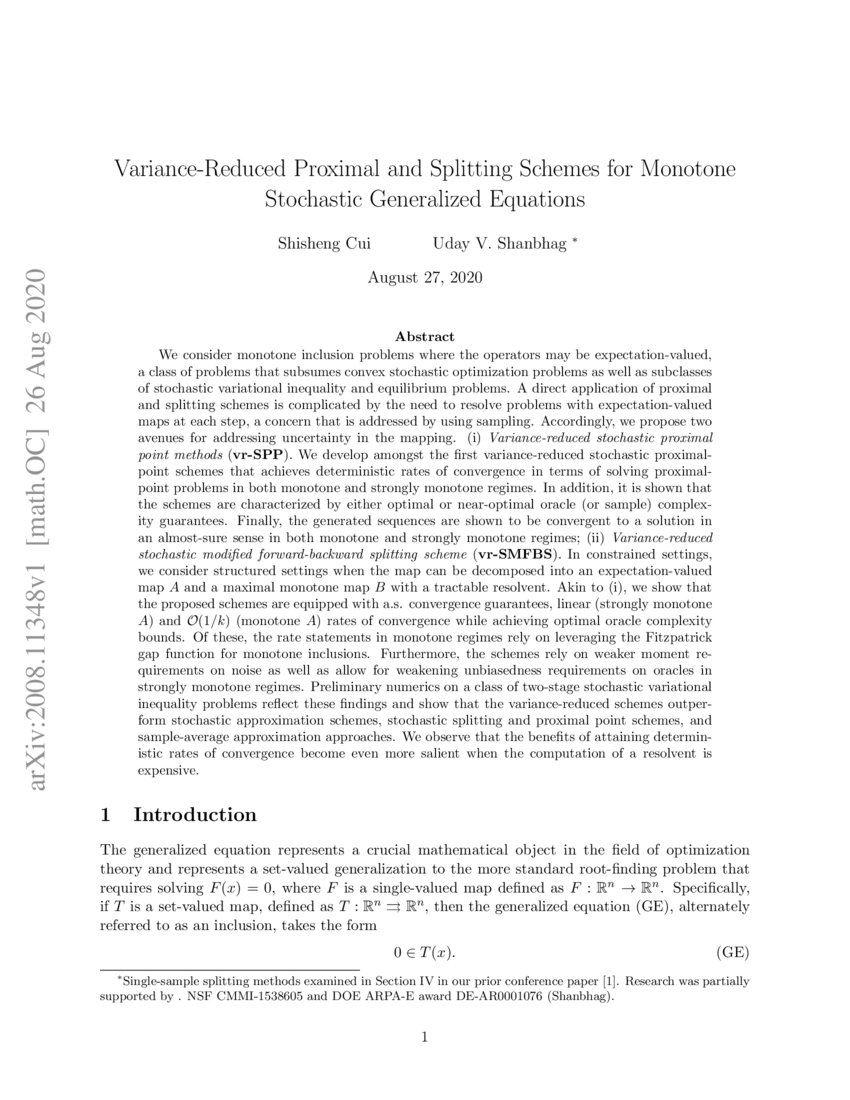 Variance Reduced Proximal And Splitting Schemes For Monotone Stochastic