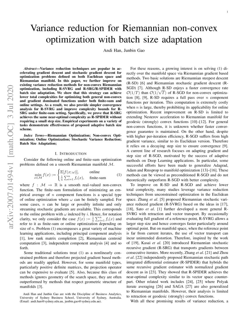 Variance Reduction For Riemannian Non Convex Optimization With Batch