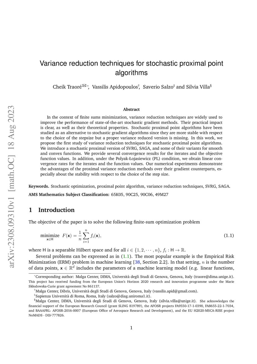 Variance Reduction Techniques For Stochastic Proximal Point Algorithms Deepai