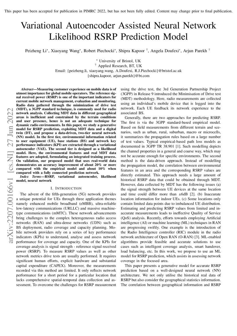 Variational Autoencoder Assisted Neural Network Likelihood Rsrp
