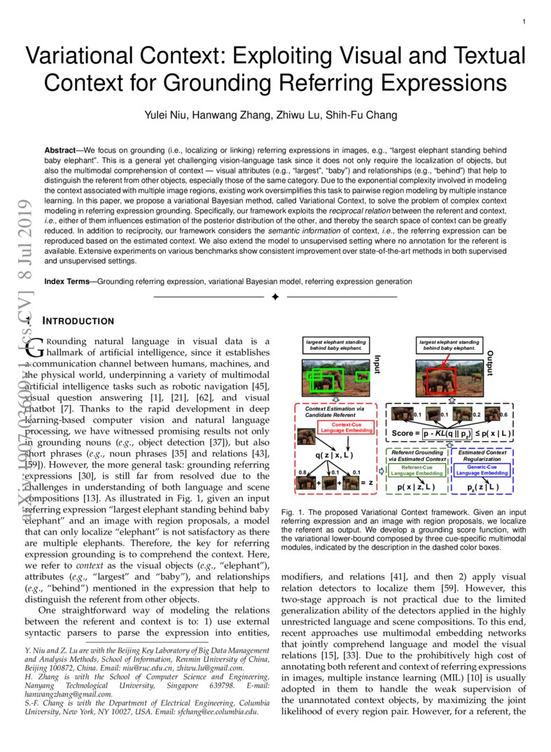 Variational Context: Exploiting Visual and Textual Context for ... Variational Context: Exploiting Visual and Textual Context for ...