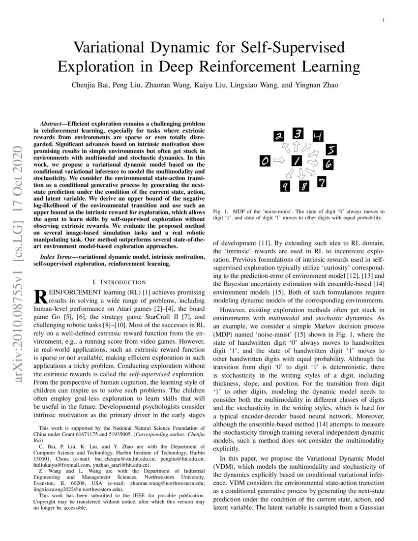 Variational Dynamic for Self-Supervised Exploration in Deep Reinforcement Learning | DeepAI