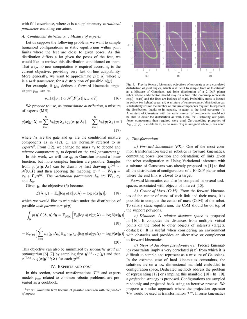 Variational Inference With Mixture Model Approximation Robotic