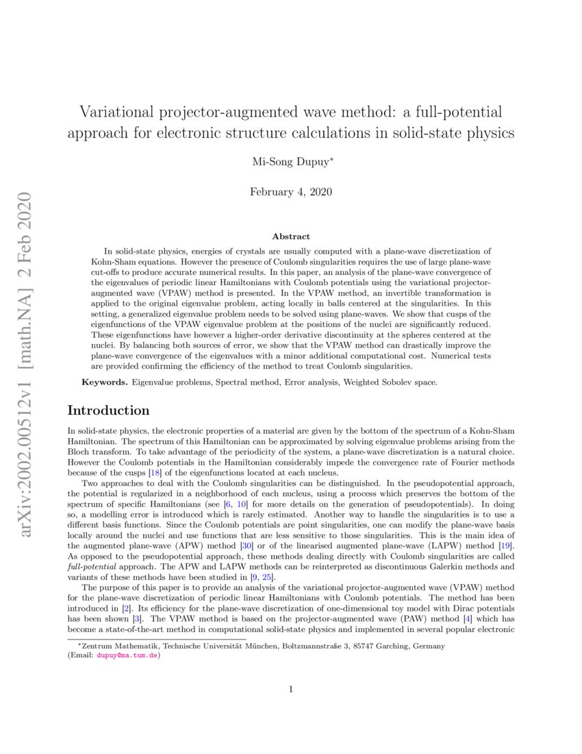 Variational projector-augmented wave method: a full-potential approach ...