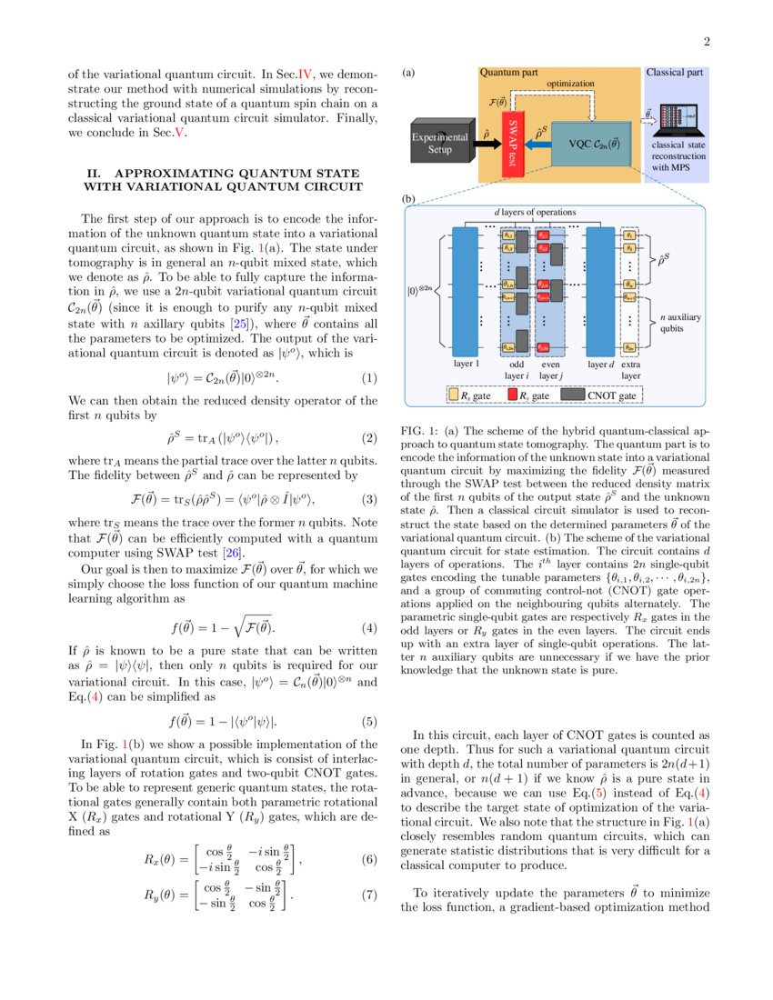 Variational Quantum Circuits for Quantum State Tomography | DeepAI Variational Quantum Circuits for Quantum State Tomography | DeepAI