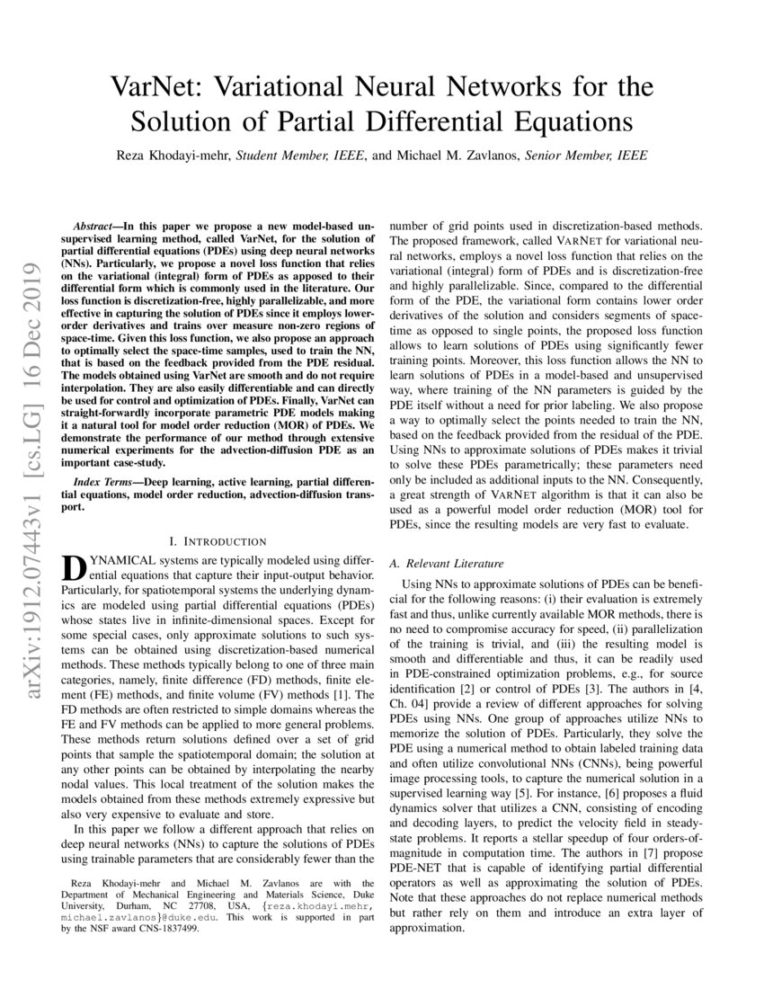 VarNet: Variational Neural Networks for the Solution of Partial ...
