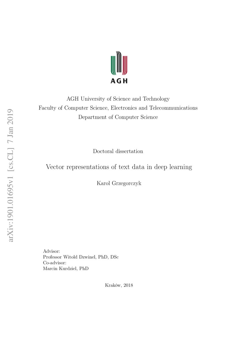 Vector representations of text data in deep learning | DeepAI