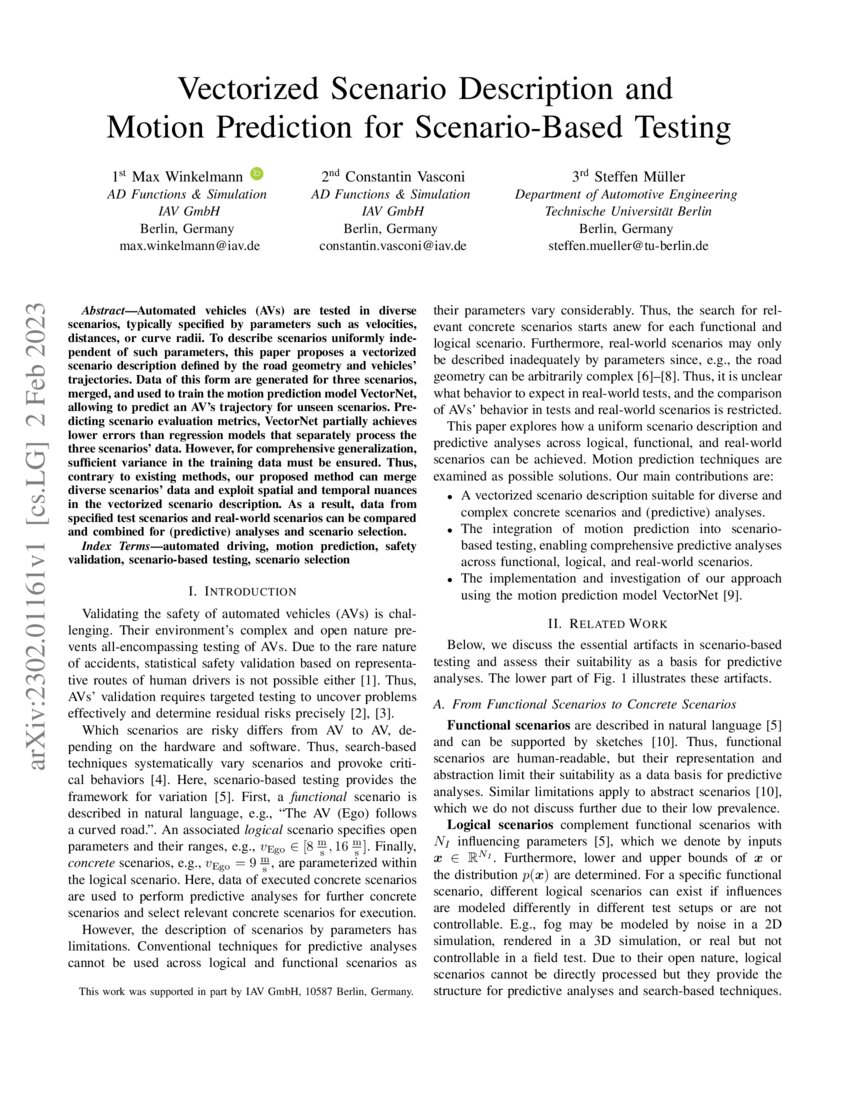 Vectorized Scenario Description and Motion Prediction for Scenario ...