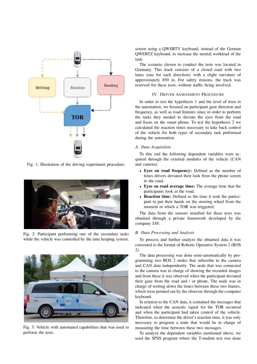 Vehicle Automation Field Test: Impact on Driver Behavior and Trust | DeepAI