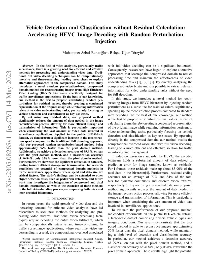 Vehicle Detection And Classification Without Residual Calculation Accelerating Hevc Image 9859