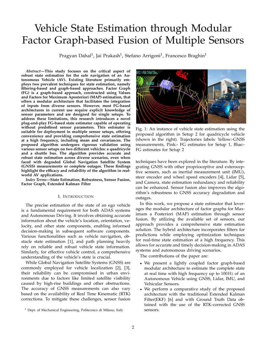 Vehicle State Estimation Through Modular Factor Graph Based Fusion Of Multiple Sensors Deepai