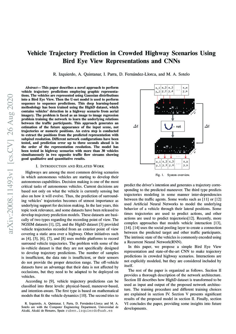 Vehicle Trajectory Prediction in Crowded Highway Scenarios Using Bird Eye View Representations ...