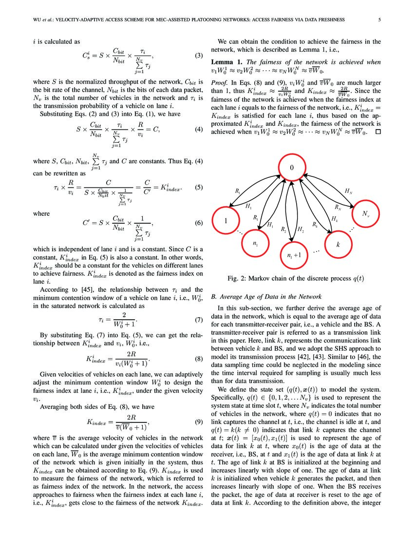 Velocity-adaptive Access Scheme for MEC-assisted Platooning Networks: Access Fairness Via Data ...
