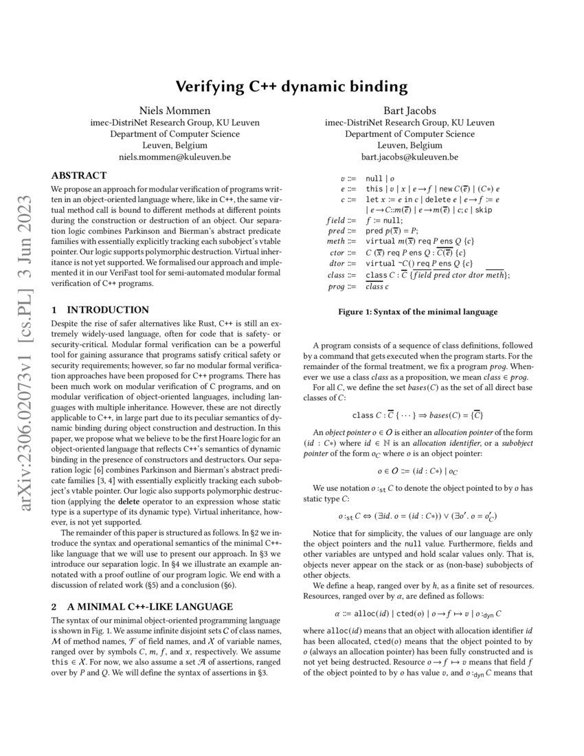 Verifying C Dynamic Binding Deepai