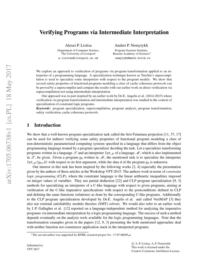 Verifying Programs Via Intermediate Interpretation Deepai