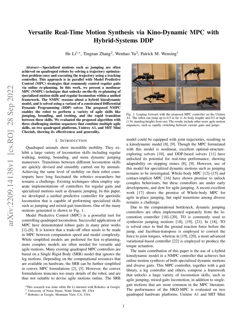 Versatile Real Time Motion Synthesis Via Kino Dynamic Mpc With Hybrid Systems Ddp Deepai 5497