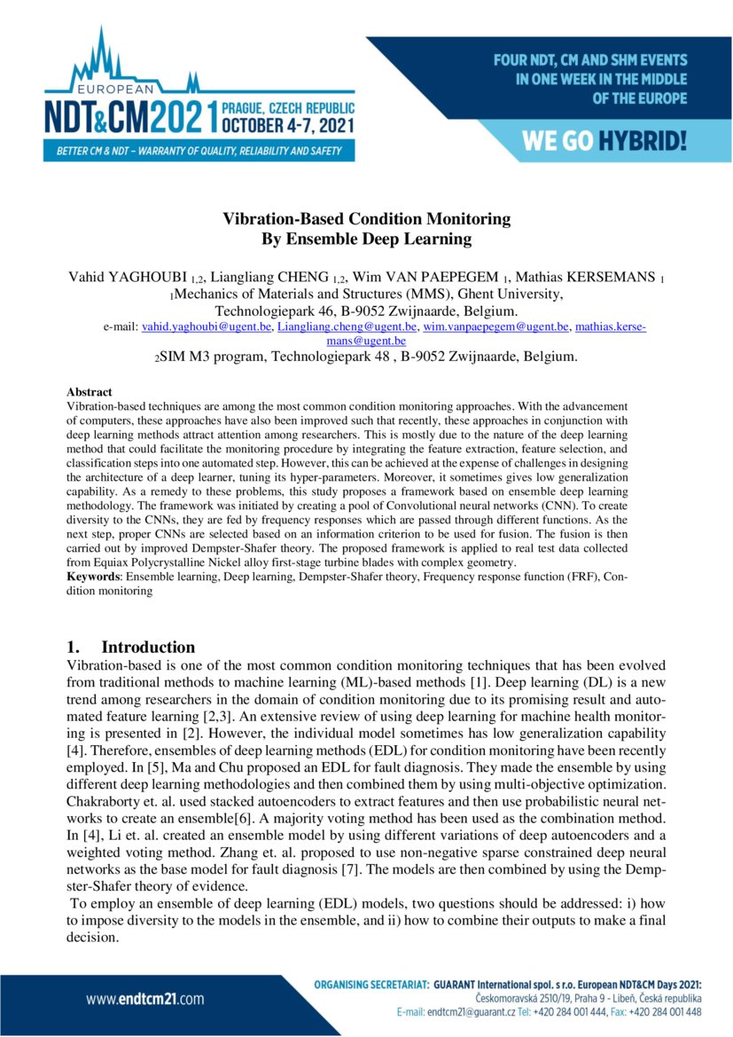 Vibration-Based Condition Monitoring By Ensemble Deep Learning | DeepAI