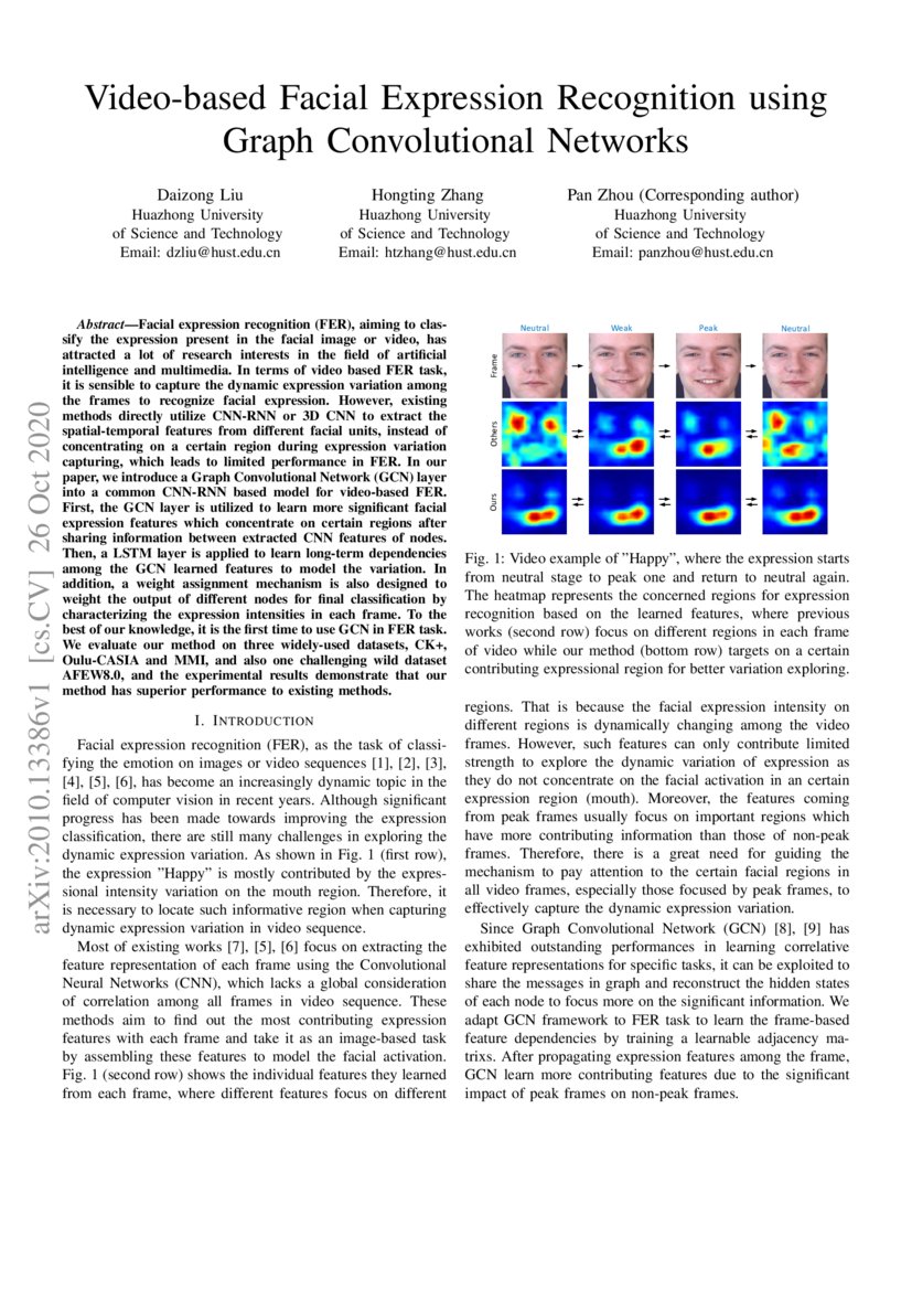 Video-based Facial Expression Recognition using Graph Convolutional ...