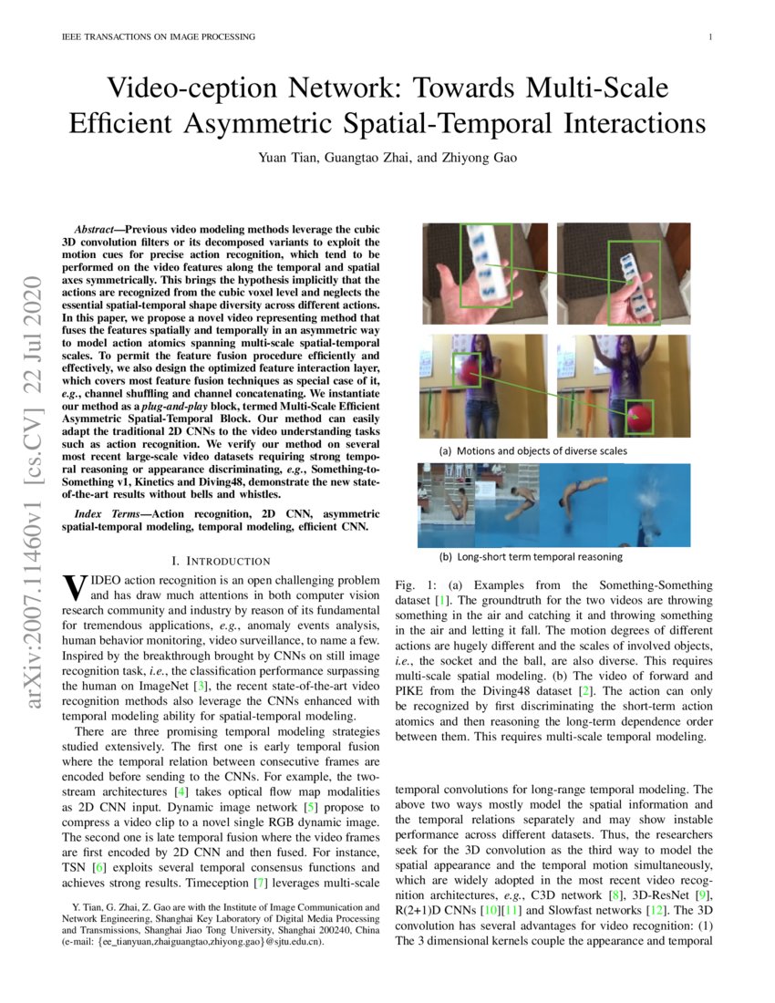 Video Ception Network Towards Multi Scale Efficient Asymmetric Spatial Temporal Interactions