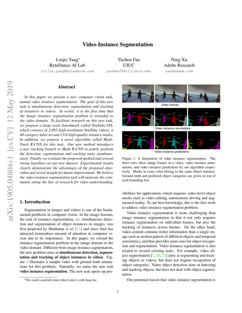 Video Instance Segmentation | DeepAI