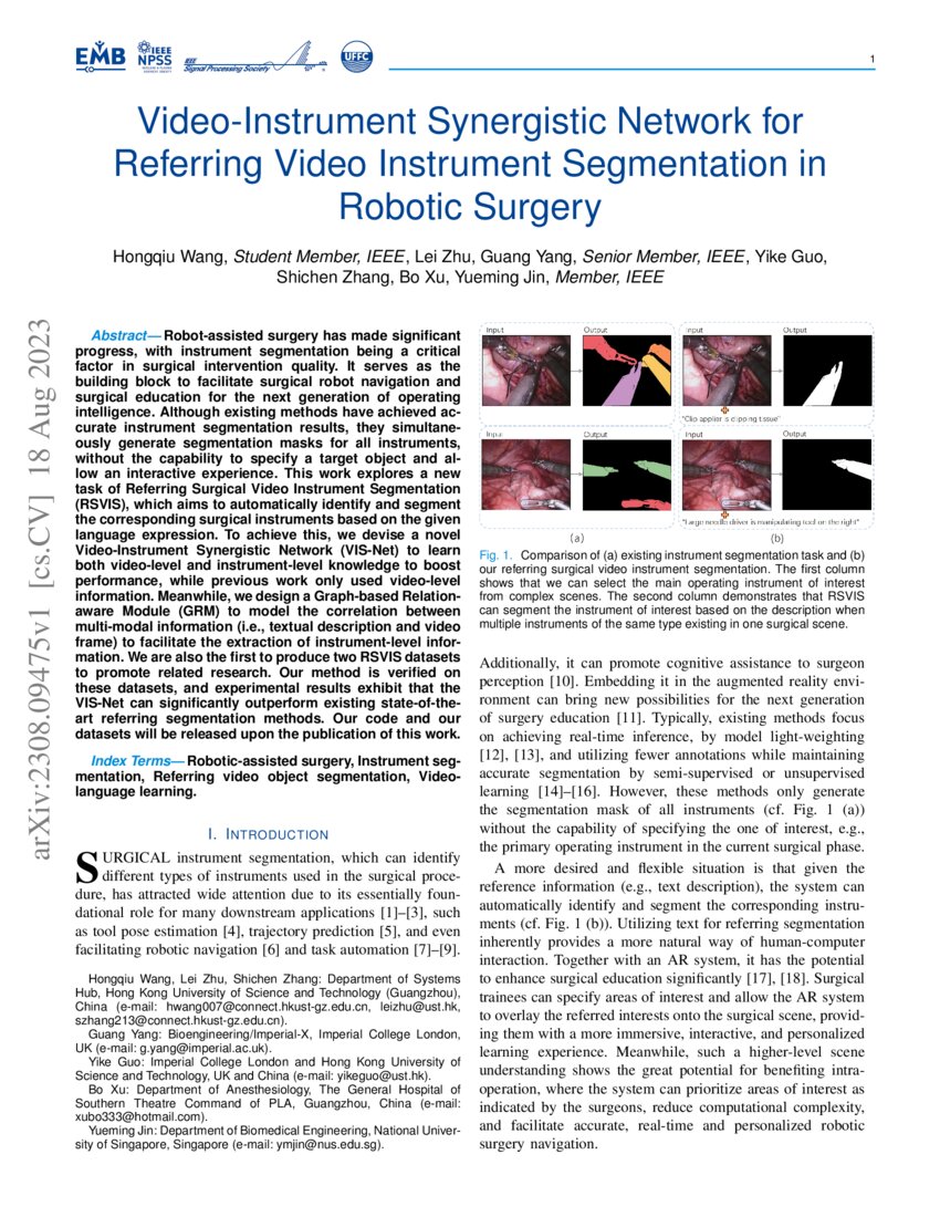 Video-Instrument Synergistic Network for Referring Video Instrument Segmentation in Robotic ...